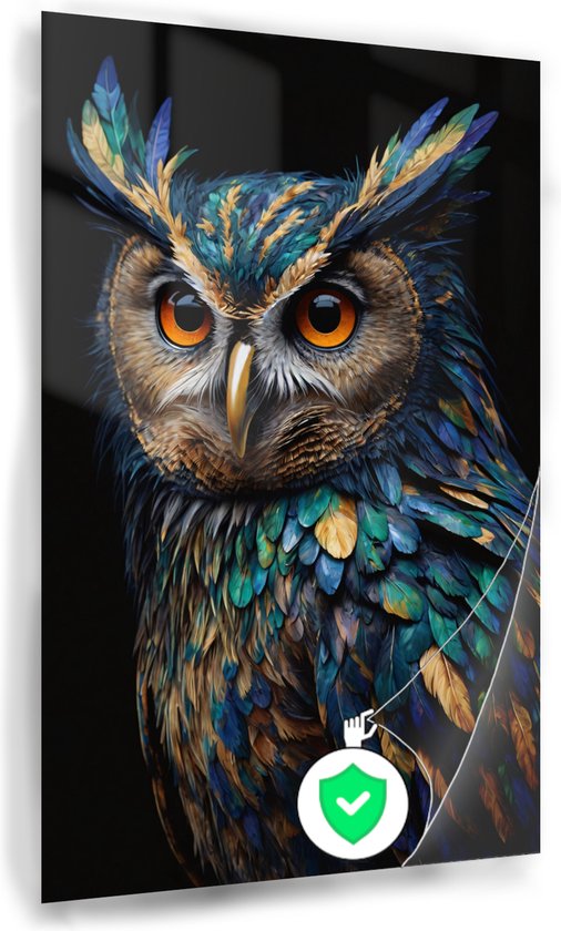 Uil portret poster - Vogels poster - Wanddecoratie uil - Vintage ...