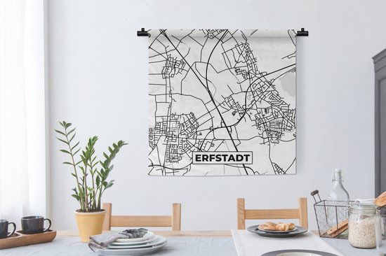 Wandkleed - Wanddoek - Erfstadt - Plattegrond - Kaart - Stadskaart ...