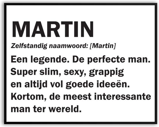 Martin betekenis Grappig Fotolijst met glas 30 x 40 cm - Cadeau - Man ...