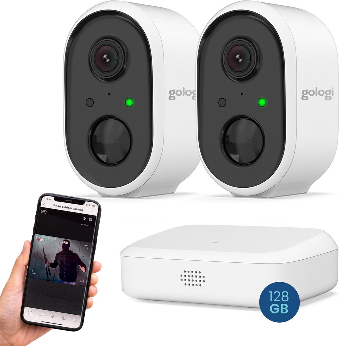 Gologi Homestation Beveiligingscamera Draadloos Buiten - Met Nachtzicht - WIFI Camera... | bol