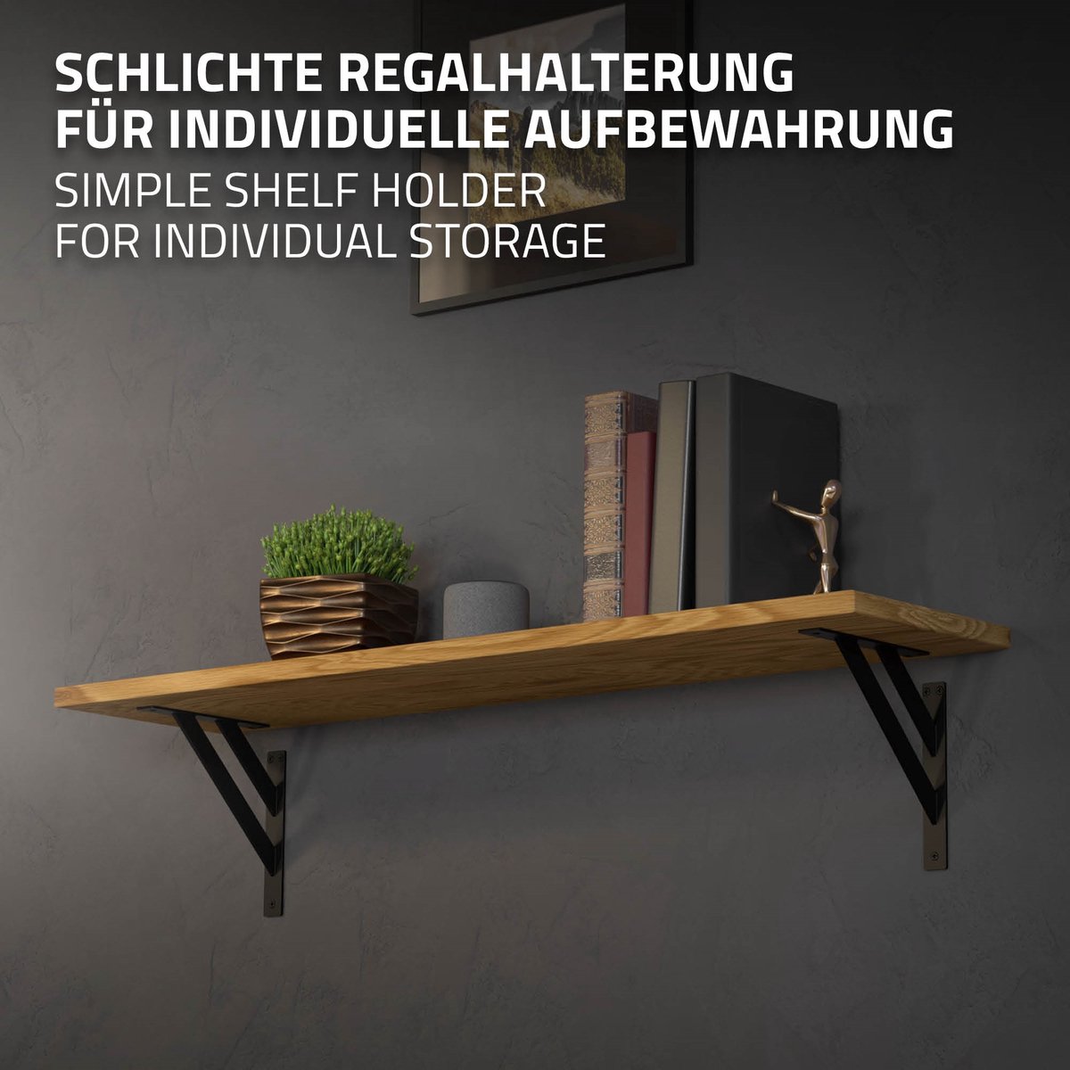 ML-Design 4 stuks plankdrager 240x240 mm, zwart, aluminium, zwevende ...