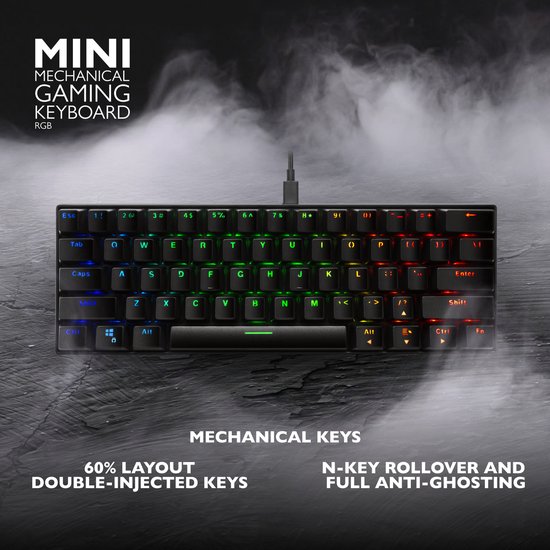 Deltaco DK430 - Mechanisch Gaming Toetsenbord - 60 Procent Toetsenbord ...