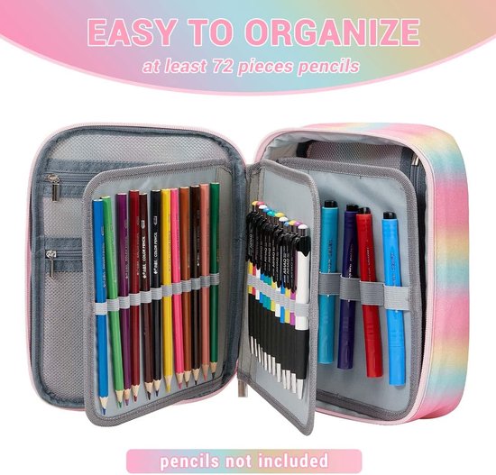 Etui Groot, Etui Dubbele Rits Etui met Verwijderbare Compartimenten ...