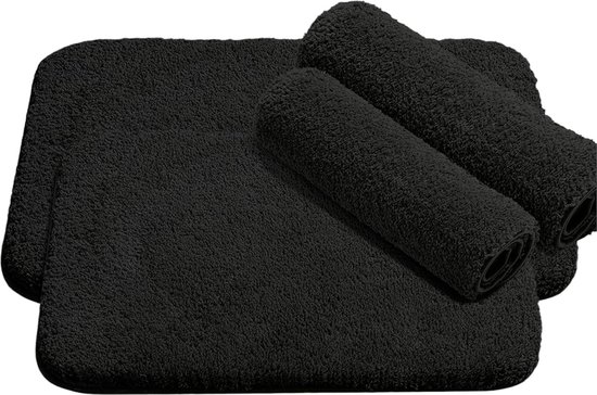 Zwart 50 x 80 cm - Premium badmat antislip badkamertapijt ...