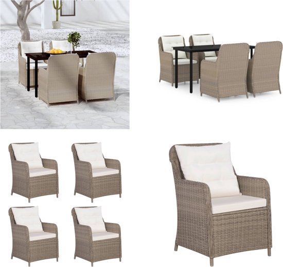 vidaXL 5-delige Tuinset bruin - Tuinset - Tuinsets - Tuinmeubelset ...
