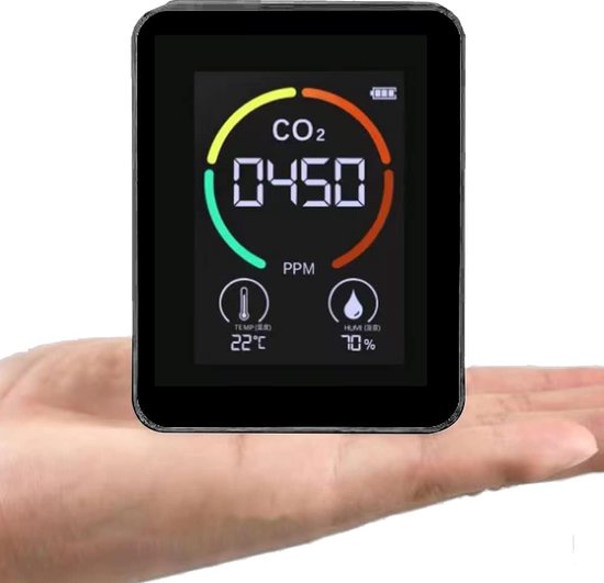 CO2 meter - CO2 meter binnen - Luchtkwaliteitsmeter - Koolstofdioxide ...