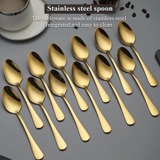 Gouden tafellepel, 12 stuks, goud titanium plating roestvrij staal, 18 ...