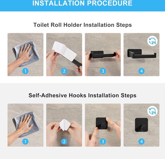 Toiletpapierhouder zonder boren/toiletpapierrolhouder, roestvrij staal ...