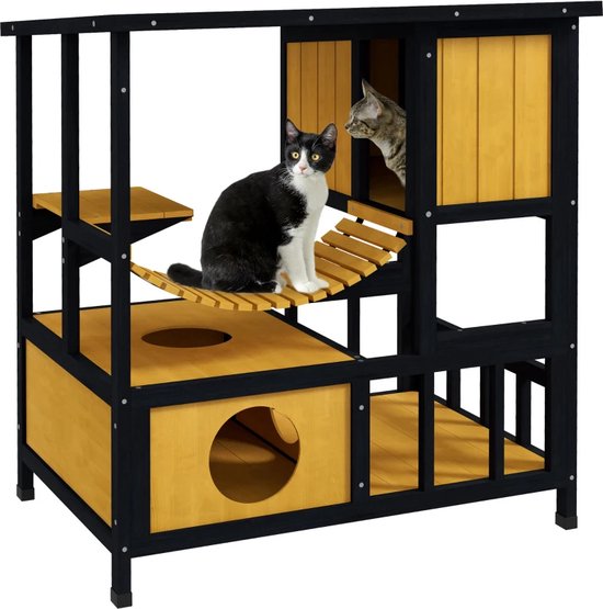 LBB Kattenhuis - Voor buiten - Hok - Kooi - Bench - Ren - 2 ...