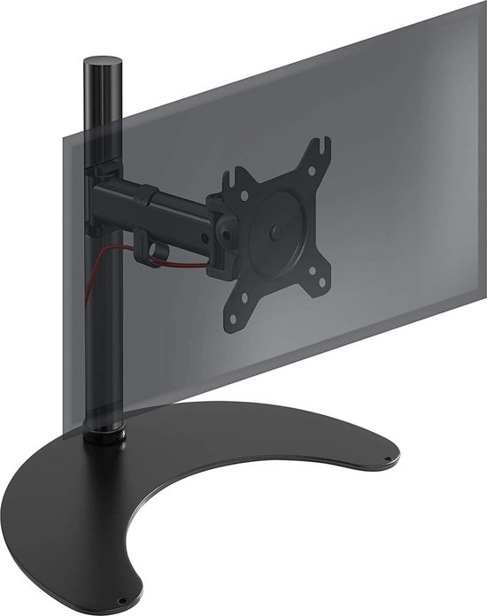 Enkele Vrijstaande PC Monitor Beugel | Zwart Staal | Verstelbare Hoogte ...