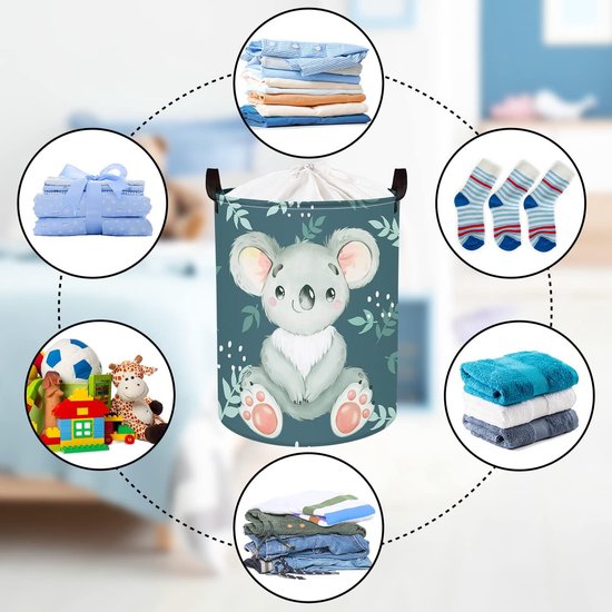45L Baby Wasmand Kinderkamer met Koalabeer - Groene Wasmand Kinderen ...