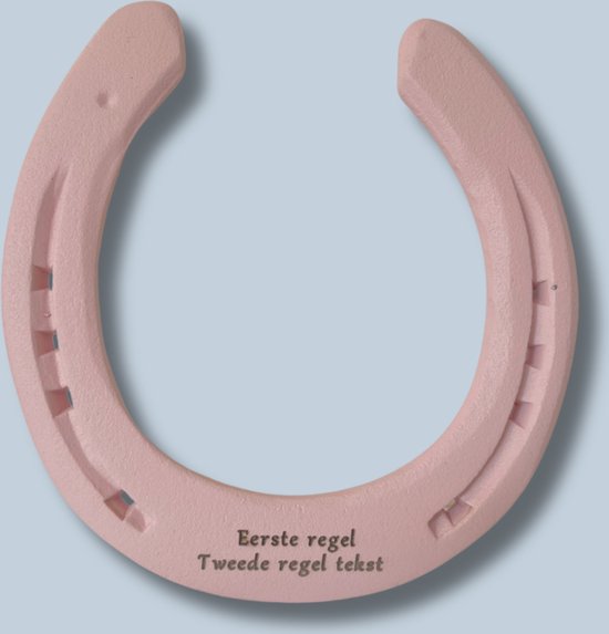Hoefijzergeschenk.nl - Roze hoefijzer met persoonlijke tekst gegraveerd ...