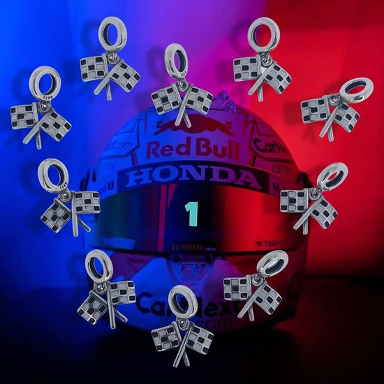 Tracelet | Zilveren bedels | Bedel Finish vlag race auto | 925 Sterling ...