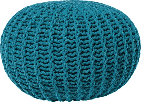 Beliani CONRAD - Poef - Blauw - Katoen | bol.com