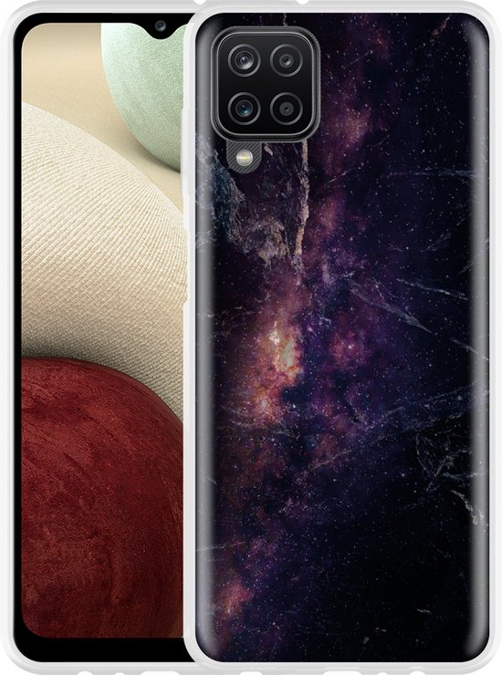Samsung Galaxy A12 Hoesje Black Space Marble - Designed by Cazy | bol.com