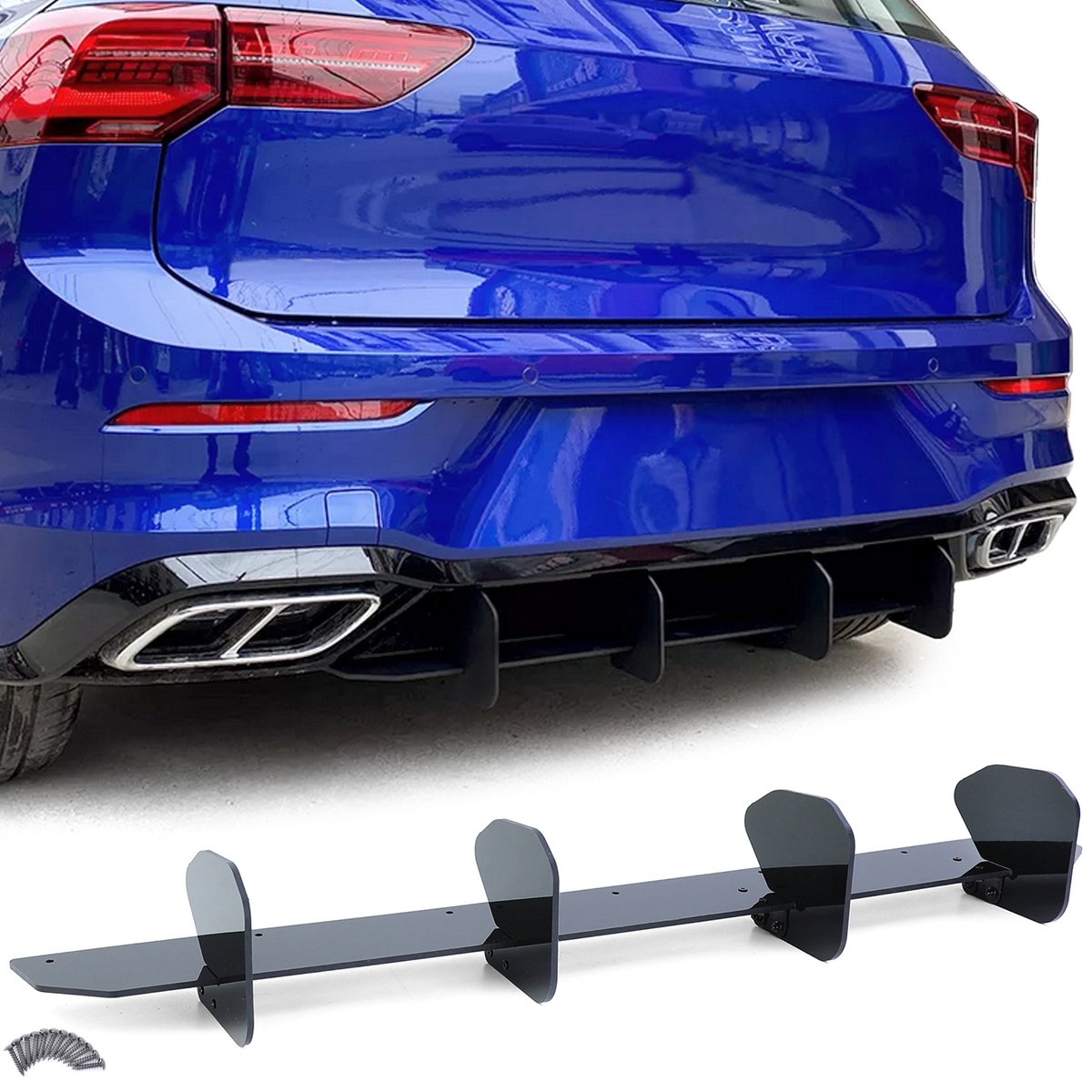 Volkswagen Golf 8 R Line Diffuser Splitter Achterbumper Valance Spoiler ...
