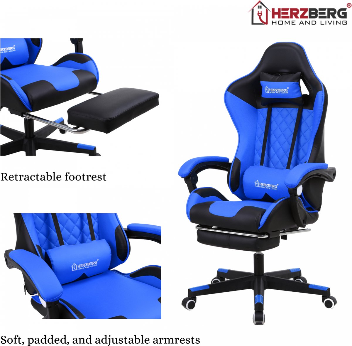 Ergonomische Gaming of Bureaustoel-gamestoel met voetsteun | bol.com