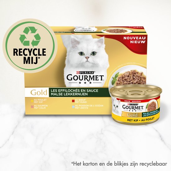 Gourmet Gold Malse Lekkernijen – Kattenvoer Natvoer - met Kip, Zalm ...