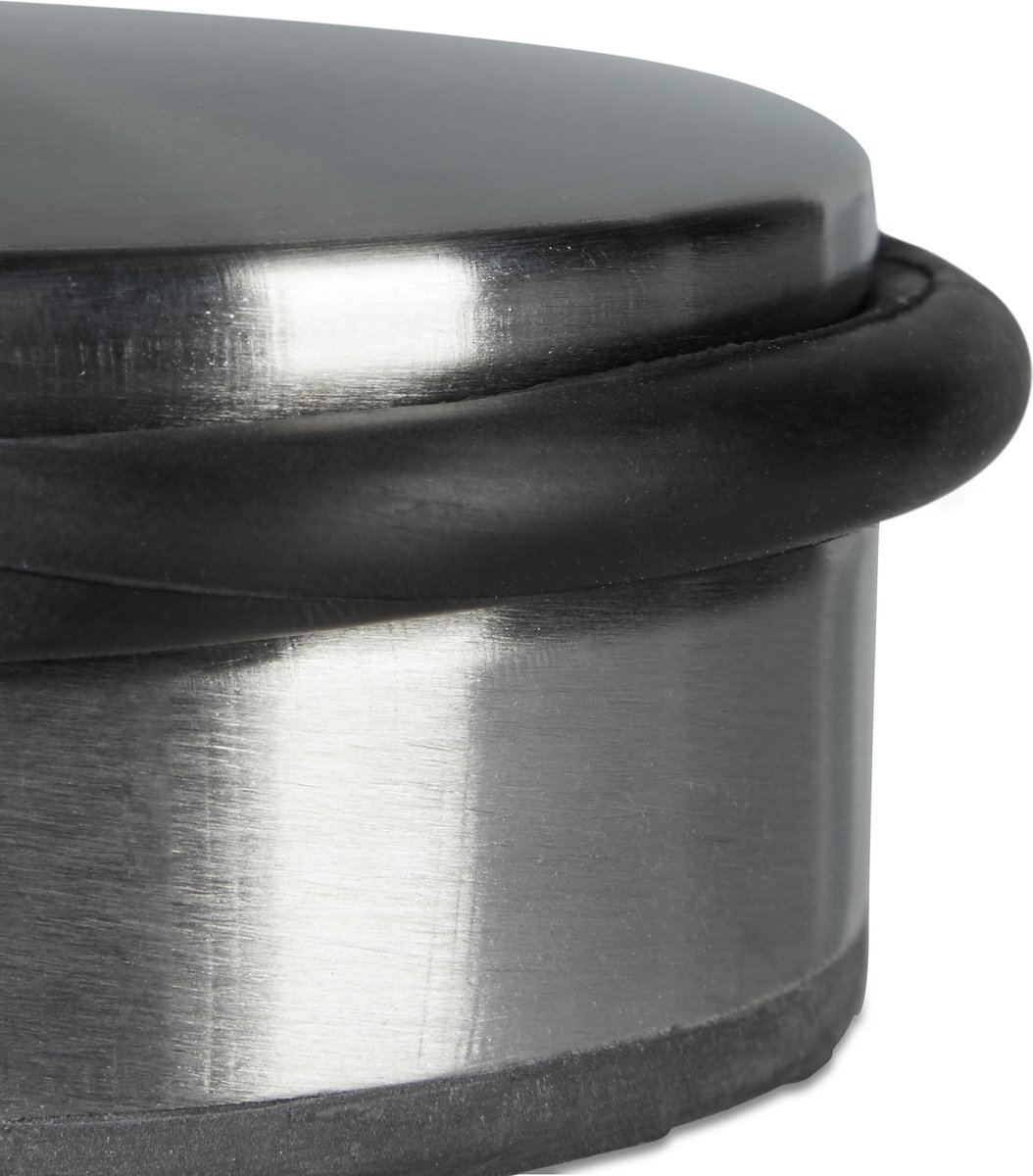 Relaxdays 2x deurstopper rvs - deurstop vloer - rondom rubberen ringen ...