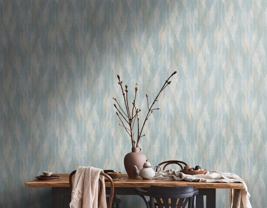 AS Creation Metropolitan Stories 3 - VINTAGE RUIT BEHANG - blauw groen ...