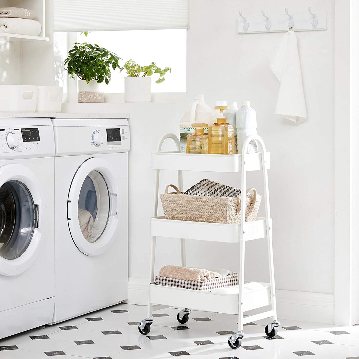 Chariot - Avec 3 niveaux - Chariot de service en métal - Chariot de ...