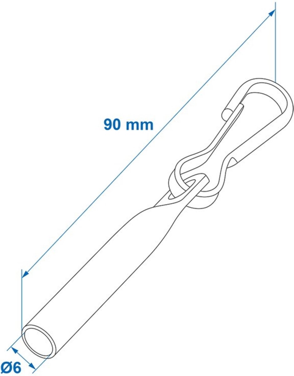 Pro Plus Kabeleindsluiting - Staal - Ø 6 x 90 mm - met Simplex Haken ...