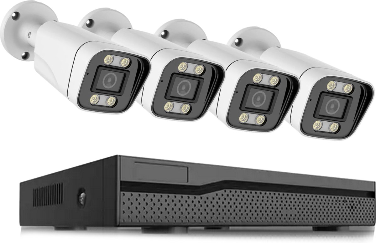 Compleet Camera Beveiliging Set met 4x POE Camera - Bekabeld - + 2TB ...