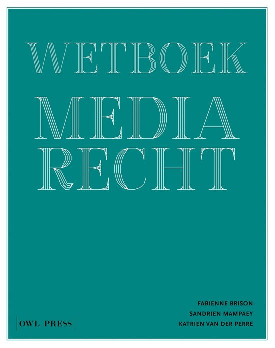 Wetboek mediarecht | 9789463931014 | Fabienne Brison | Boeken | bol