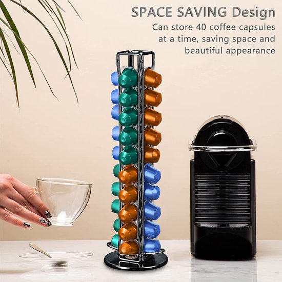 Handige Koffie Capsule Houder, Houdt voor 40 Koffie Capsules. 360 ...