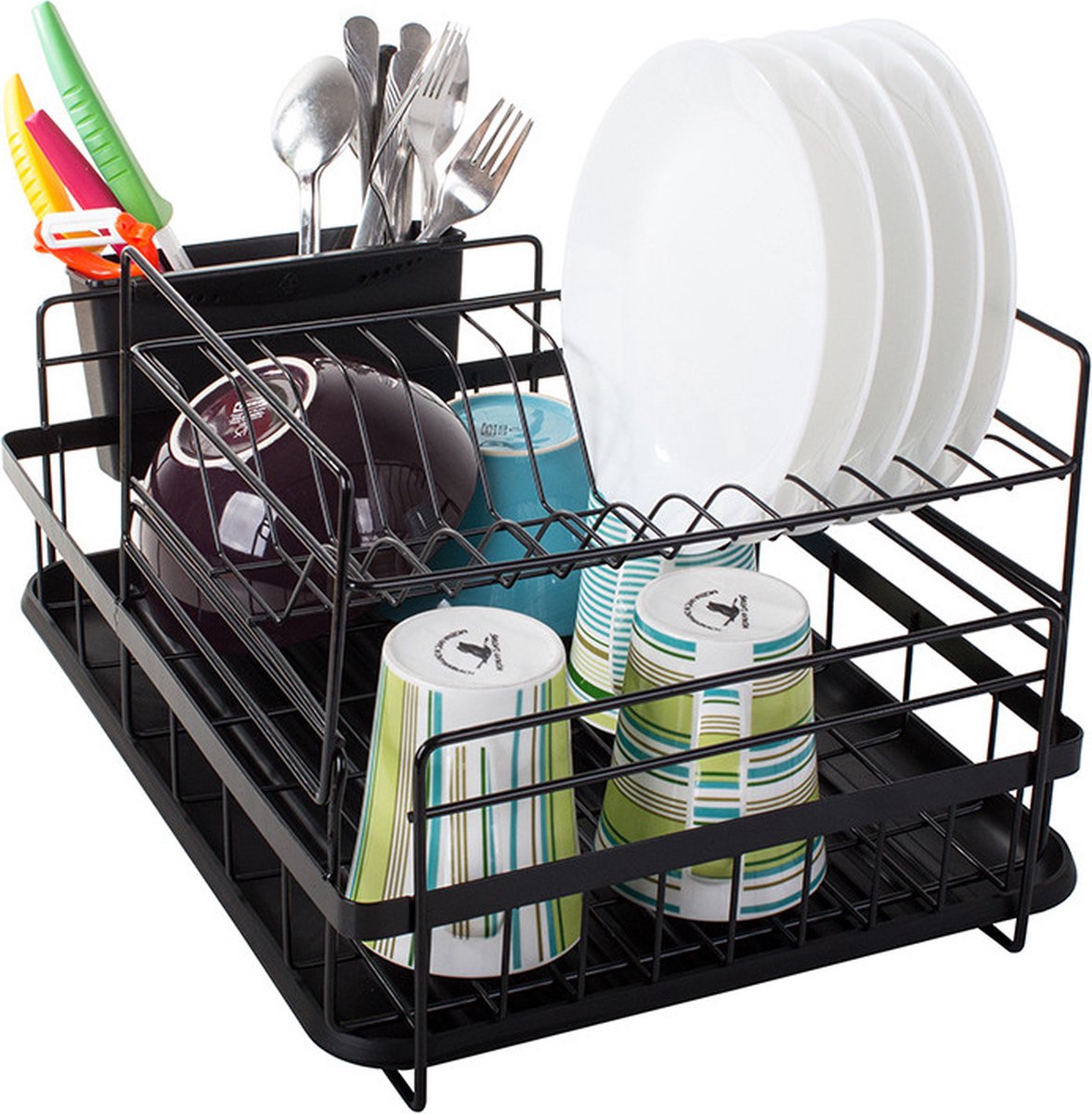 Afdruiprek - afdruiprek met lekbak - afdruiprek zwart - afdruiprek voor ...