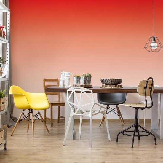 Fotobehang - Vlies Behang - Van Wit naar Rode Muur - 416 x 290 cm | bol