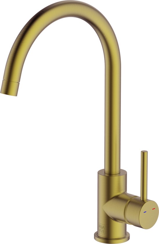 AquaVive Keukenmengkraan Shire Geborsteld Messing | bol