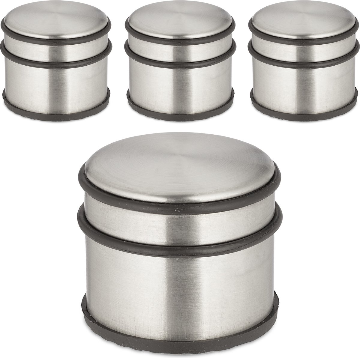Relaxdays deurstopper rvs - set van 4 - XL deurstop binnendeur - zwaar ...