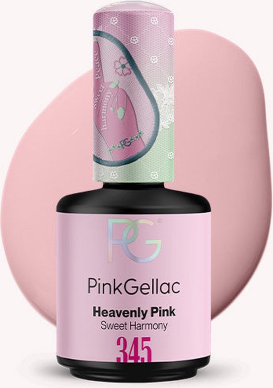 Pink Gellac 345 Heavenly Pink Gellak Nagellak 15ml - Glanzend Roze Gel ...