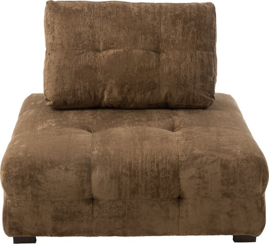 J-Line Zetel 1 Zit Poef Ribfluweel Camel | bol.com
