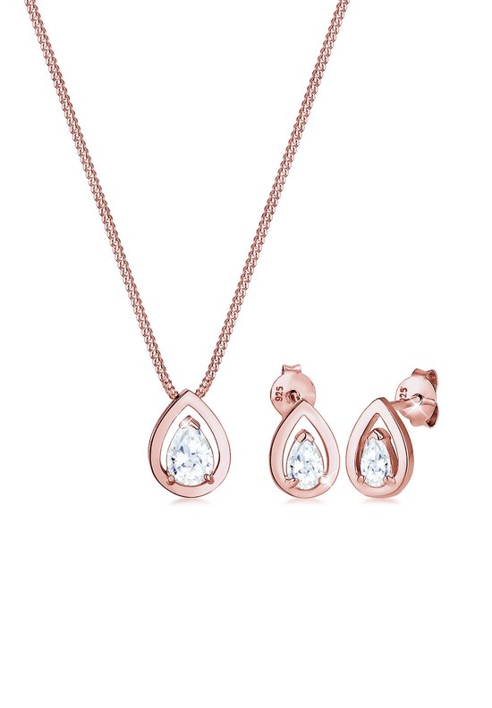 Elli Dames Sieraden Set Dames Drop met Zirkonia Kristallen in 925 ...