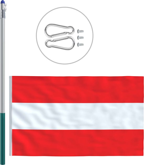 Prolenta Premium - Vlag met vlaggenmast Oostenrijk 6 m aluminium | bol