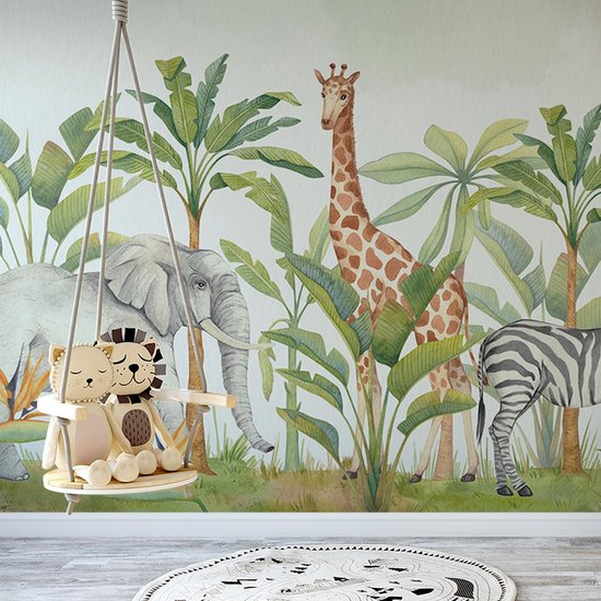Jungle Dieren | Decoratie | Jongens behang | Kinderkamer | Dieren ...