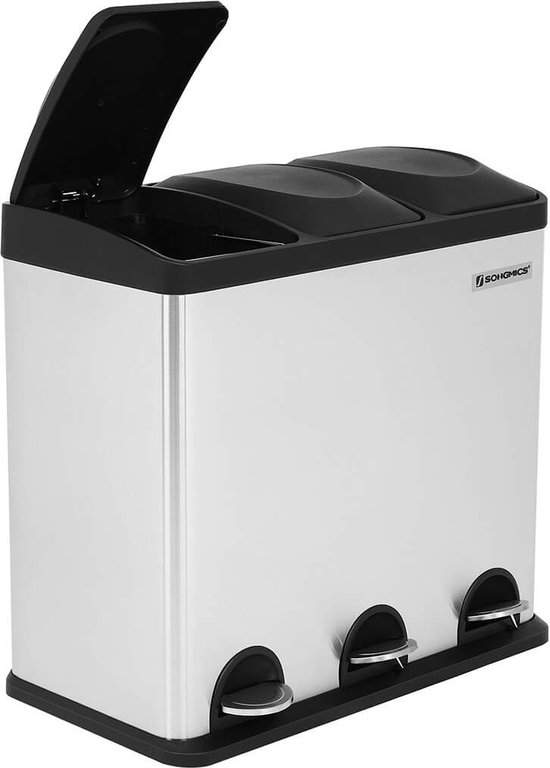 NumberOne® Afvalscheider Prullenbak 54 liter (3 x 18 L) - Gemaakt Van ...