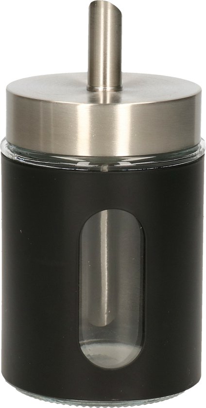 Gerimport - Suikerpot/suikerstrooier RVS zwart metaal en strooi tuit ...