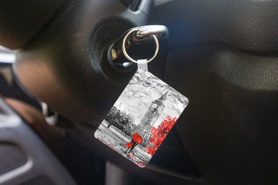 Sleutelhanger - Schilderij - Big Ben - Rood - Paraplu ...