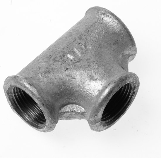 Nefit Ind Nr130 T stuk 90° met 3 x binnendraad 3/4 gegalvaniseerd | bol