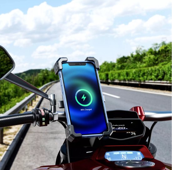 Motor telefoonhouder 360 Draaibare 12V 24V USB C Snellader/draadloos ...