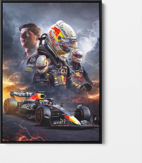 Max Verstappen wint Grand Prix van Hongarije | 30x40 cm | Red Bull Racing | Canvas... | bol.com