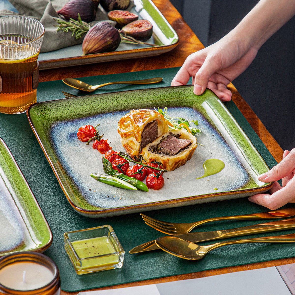 8.6 Inch Soep Porselein Plaat Gevormd 4 Ontwerpen Handgeschilderde Soep ...