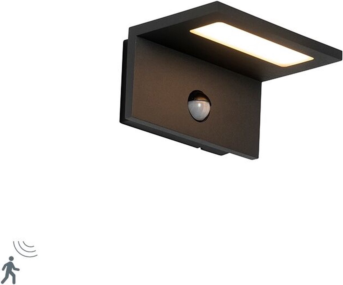 Lumière Wandlamp buiten met sensor Daisi Antraciet - buitenlamp met ...