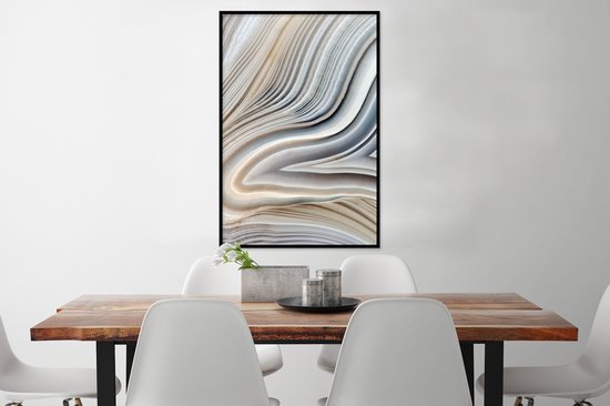 Cadre photo avec affiche - Aspect marbre - Pierre - Lignes - Luxe ...