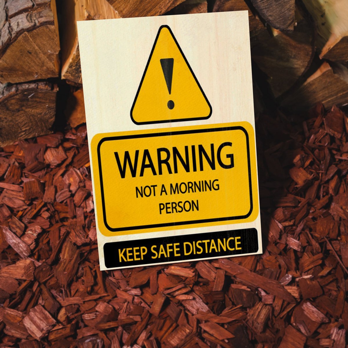 Spreukbord - Warning Not A Morning Person - Hout - Vintage - Grappig ...