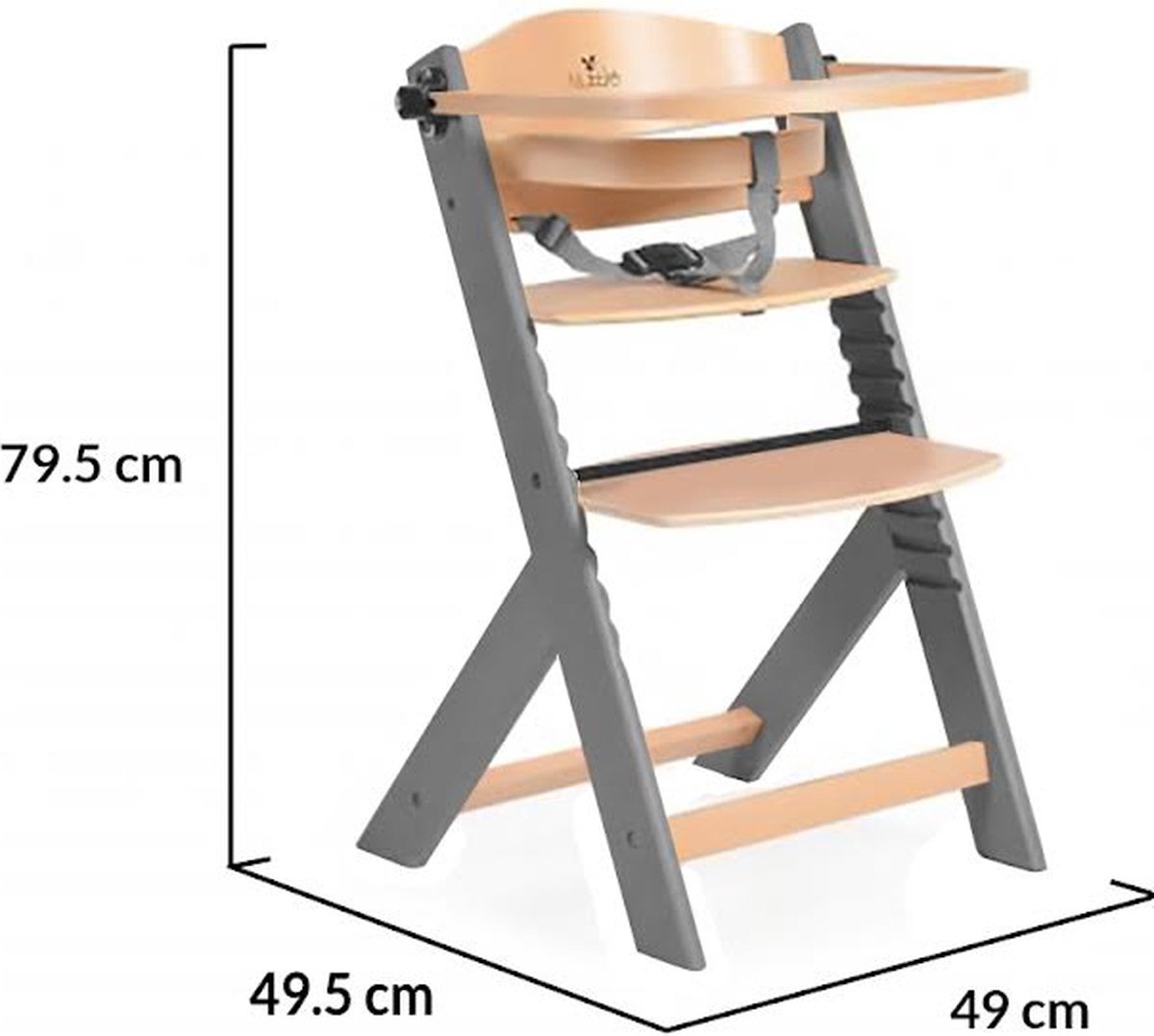 Cangaroo Nuttle Grey 2-in-1 Meegroei Kinderstoel | bol.com