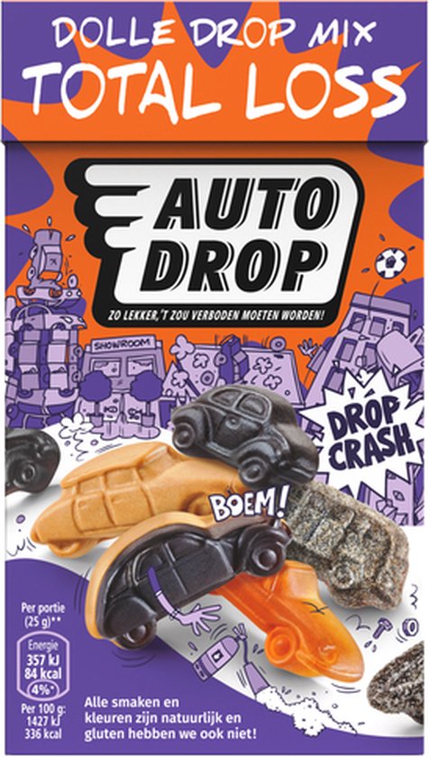 Autodrop - Snoep - Total Loss Dolle Drop Mix - 1 doosje - 280 gram | bol